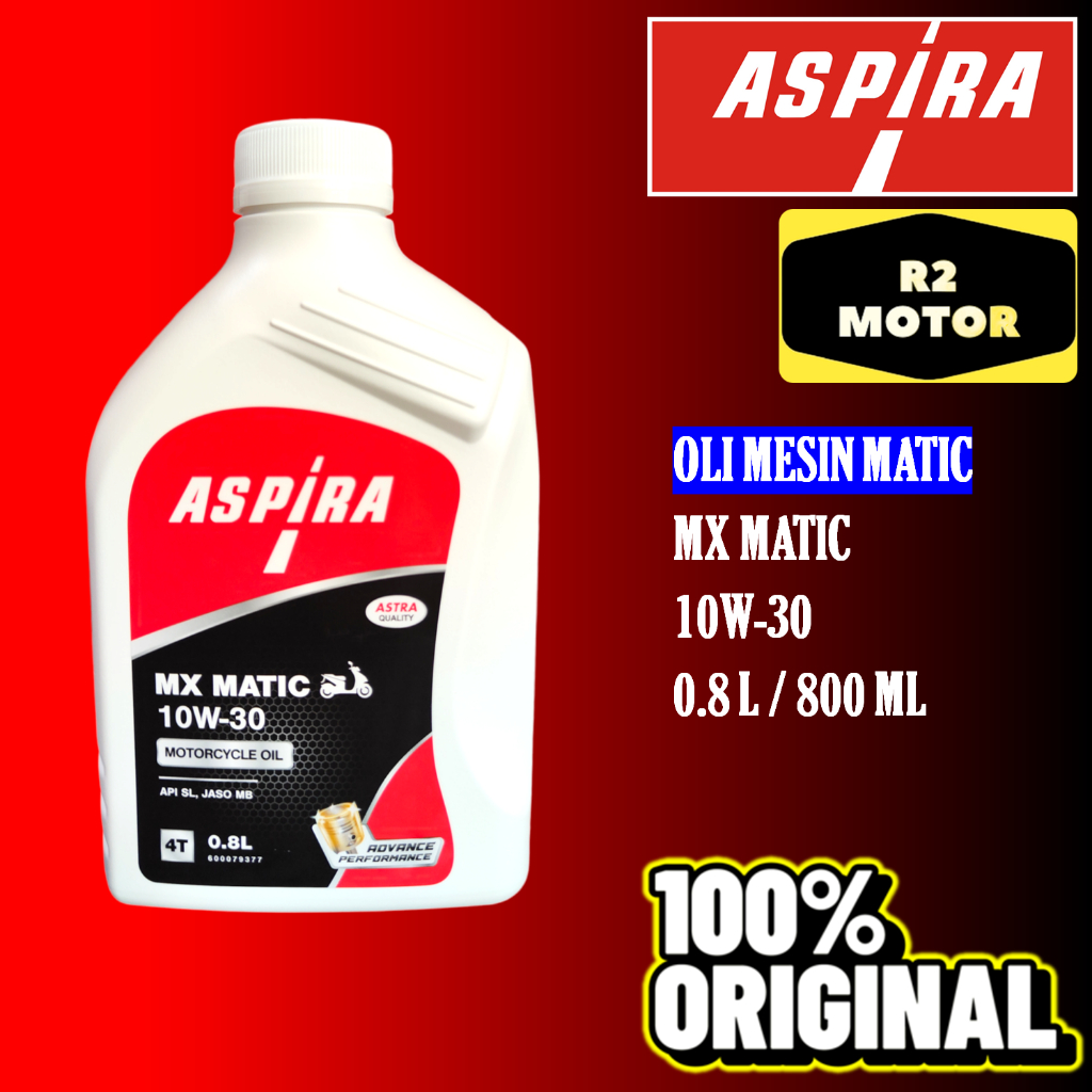 Jual OLI MESIN MOTOR ASPIRA BY SHELL MX MATIC 10W-30 (0.8L) BEAT VARIO SCOOPY ORIGINAL ASTRA ...
