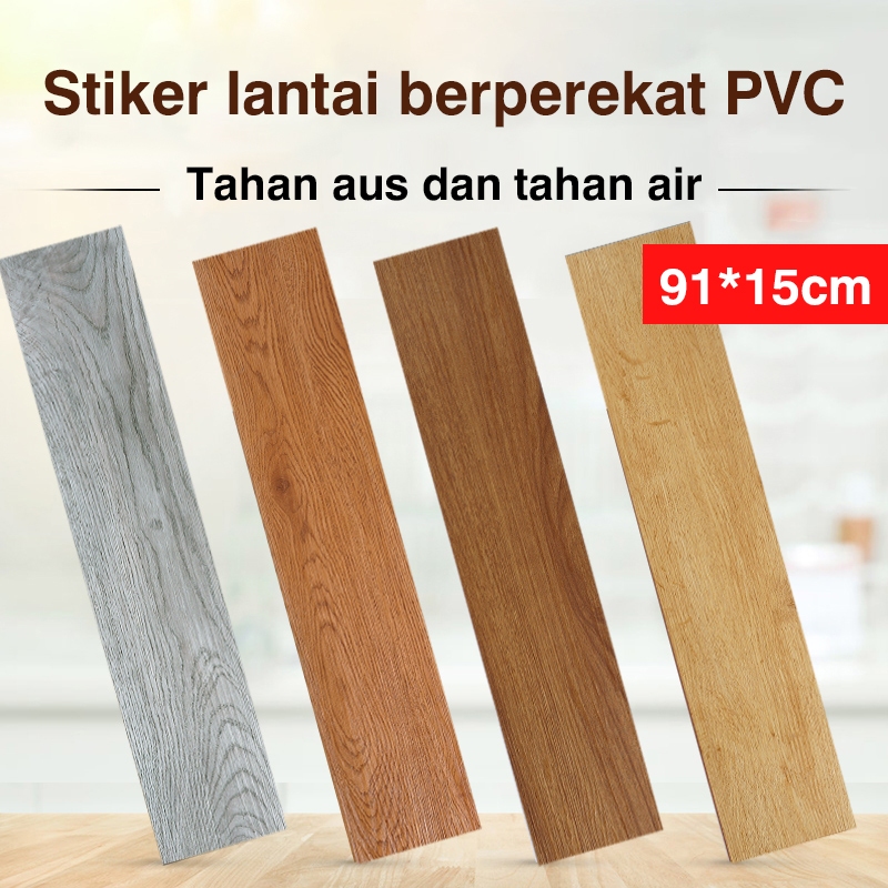 Jual Stiker Lantai PVC Motif Kayu 91x15cm – Tahan Air & Mudah Dipasang ...