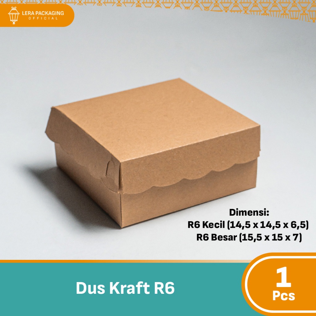 Jual R6 - Kotak Dus Kraft Coklat/Kotak Dus Kue/Kotak Dus Snack/ Kotak ...