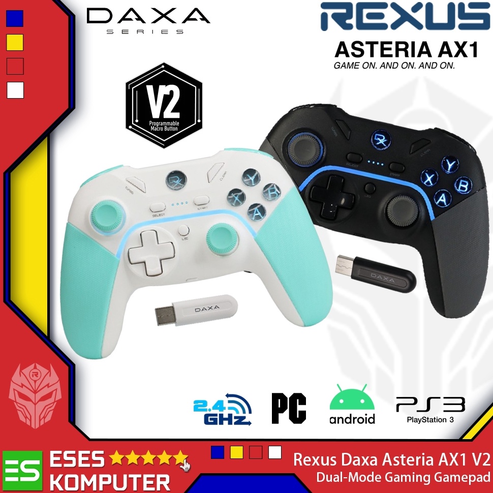 Jual KODE T3X6 Gamepad Rexus Daxa AX1 V2 Asteria Wireless with Hall ...