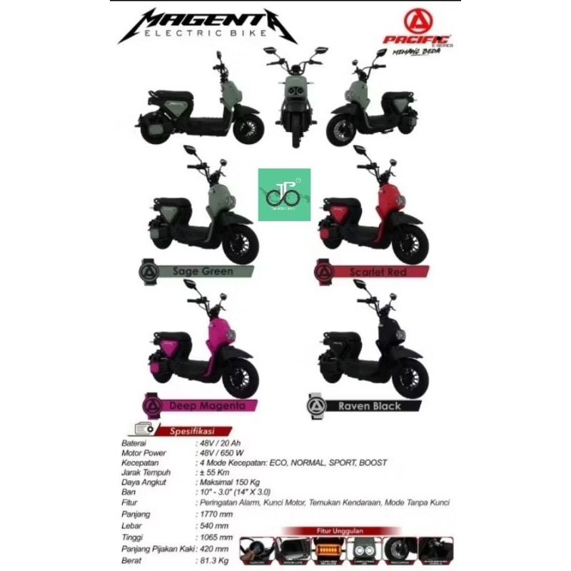 Jual Sepeda Listrik Pacific MAGENTA TERBARU | Shopee Indonesia