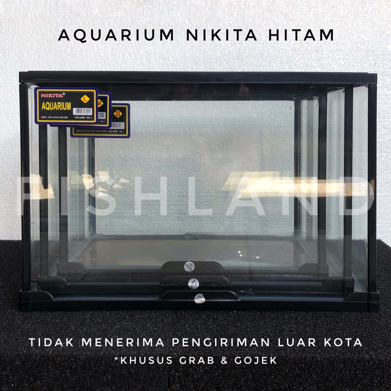 Jual Aquarium Acrylic Nikita Triset S M L / Khusus Grab Gojek / Aquarium Hitam | Shopee Indonesia