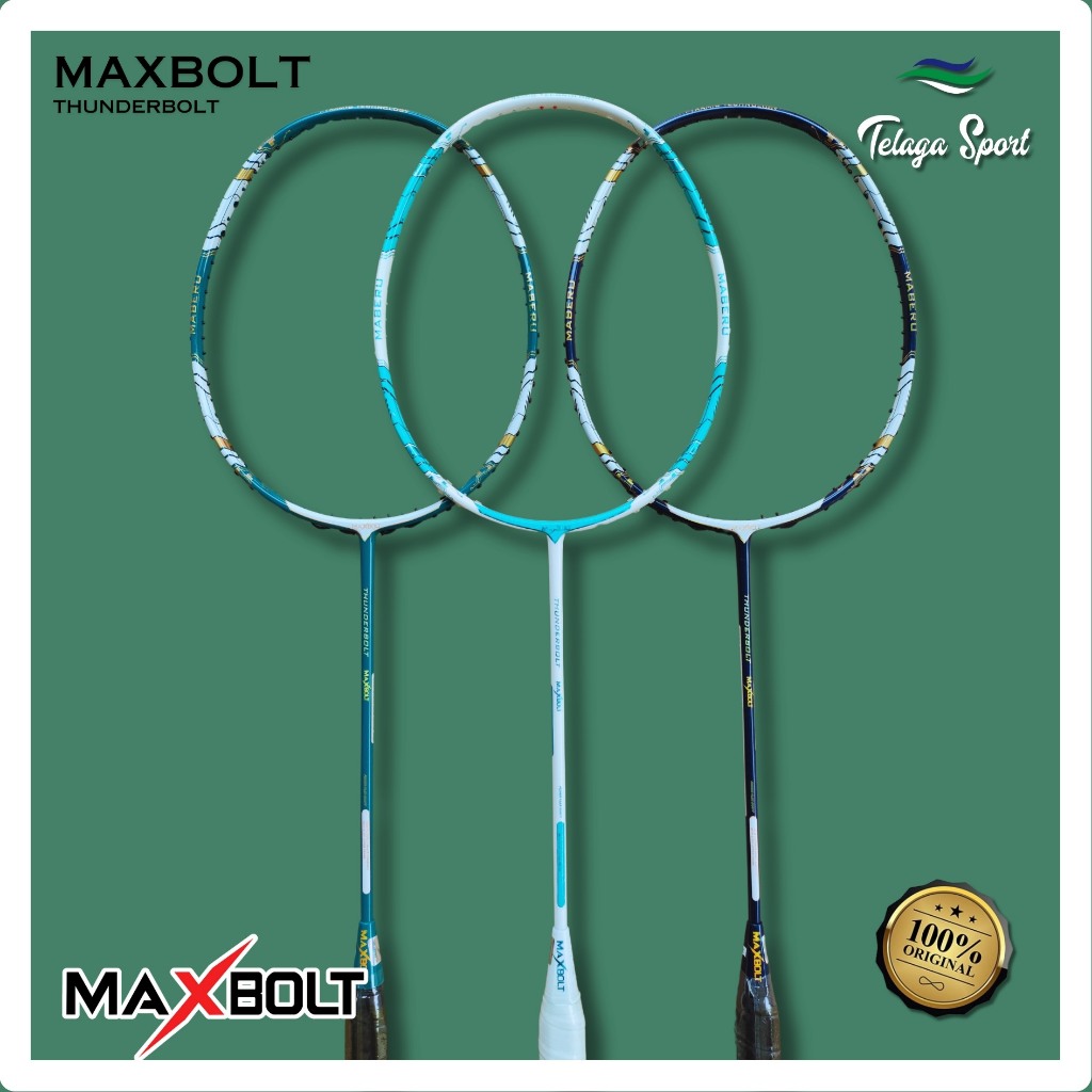 Jual Raket Badminton Maxbolt Thunderbolt 35 Lbs Max Original | Shopee ...