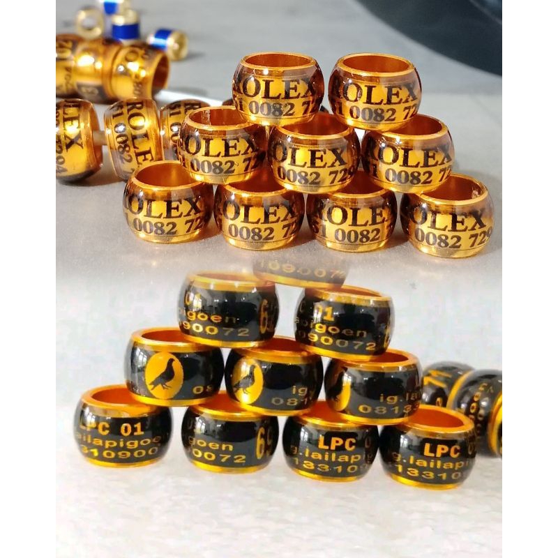 Jual ring merpati model donat bisa custom nama isi 10 biji | Shopee ...