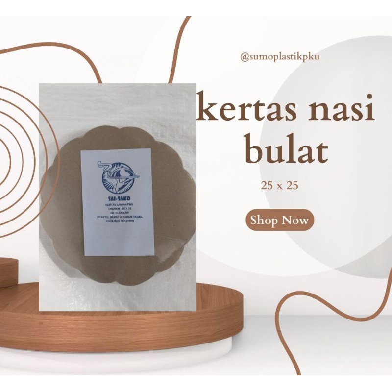 Jual kertas nasi bulat 25x25 /kertas nasi bunga bulat | Shopee Indonesia