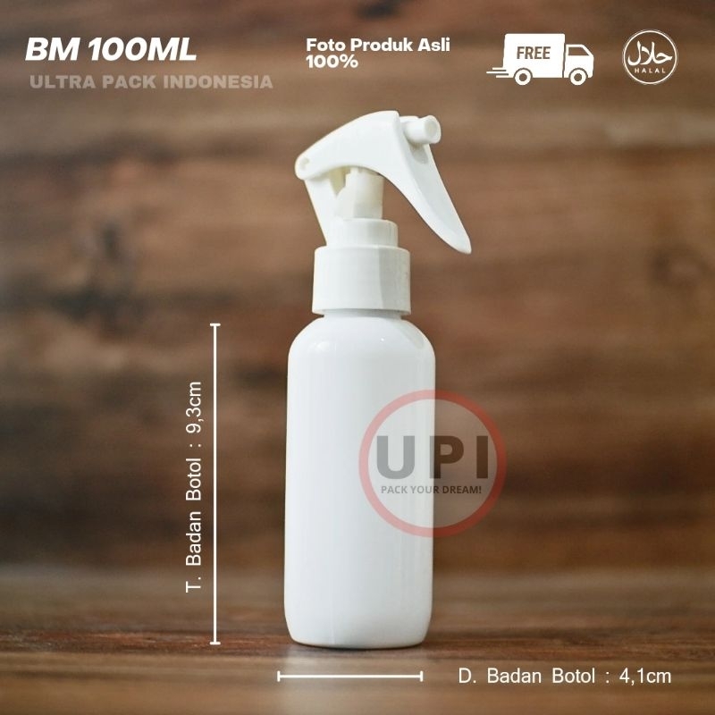 Jual Kemasan Botol Triger Spray Isi Ulang - BOTOL PET BM 100ML PUTIH ...