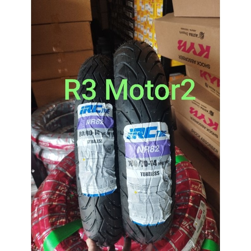 Jual Paket Ban Tubeless Depan Belakang Irc 80 80 14 Nr82 Tl Dan 100 70
