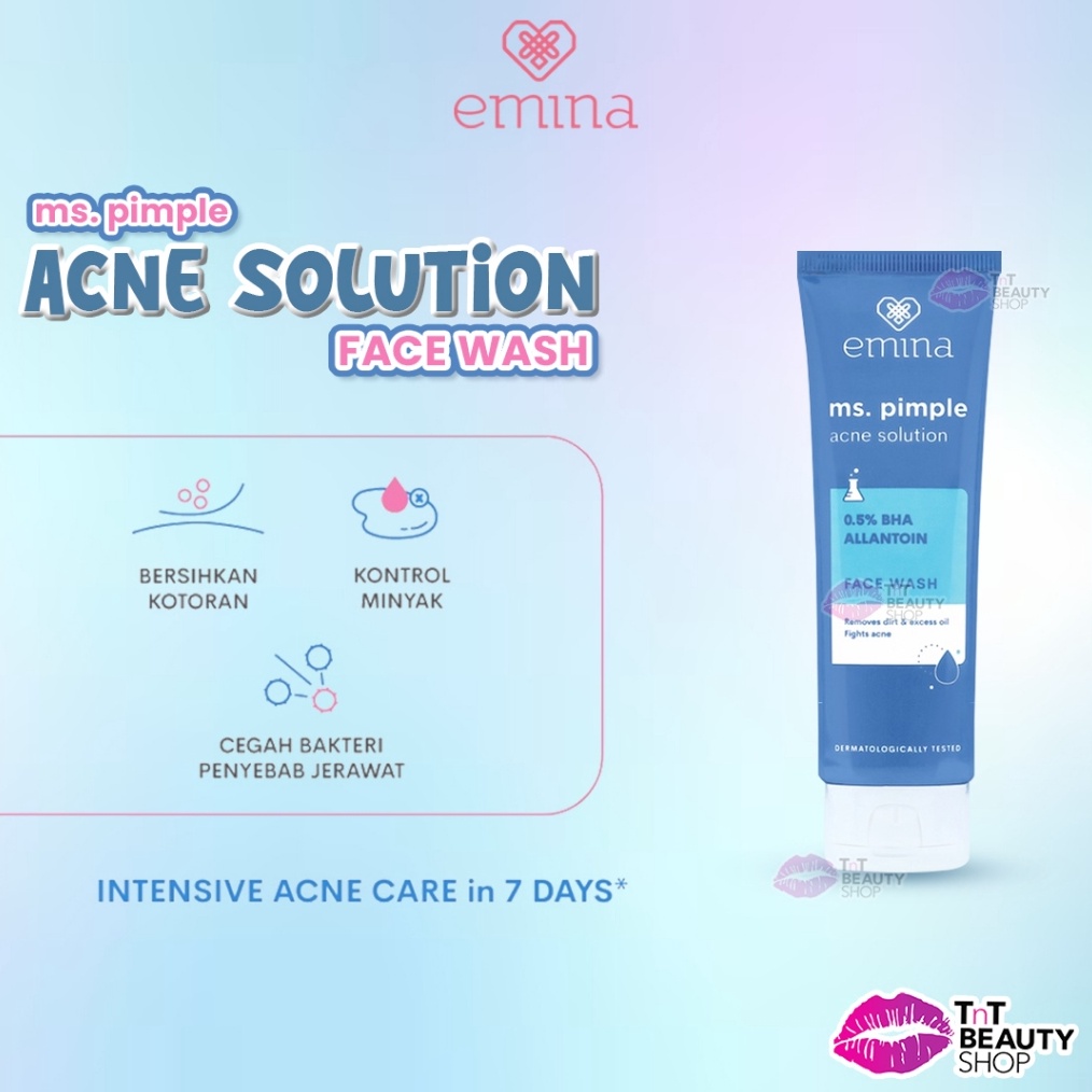 Jual HEBOH Emina Ms Pimple Acne Solution Face Wash | Shopee Indonesia