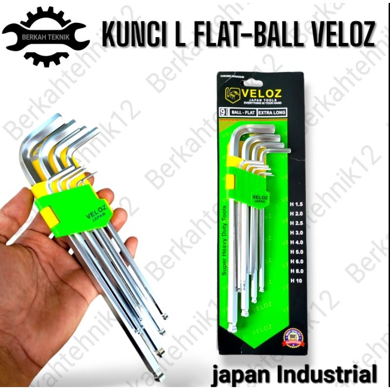 Jual KUNCI L VELOZ PANJANG FLAT - BALL 9PCS ORIGINAL | Shopee Indonesia