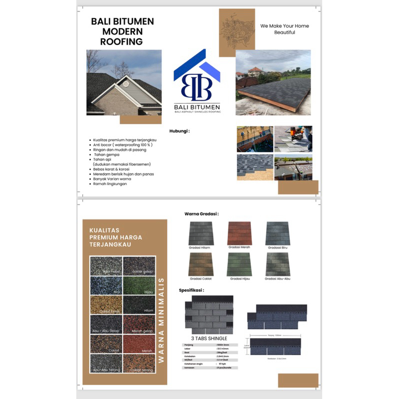 Jual genteng aspal bali bitumen jual perbundel bukan permeter ...