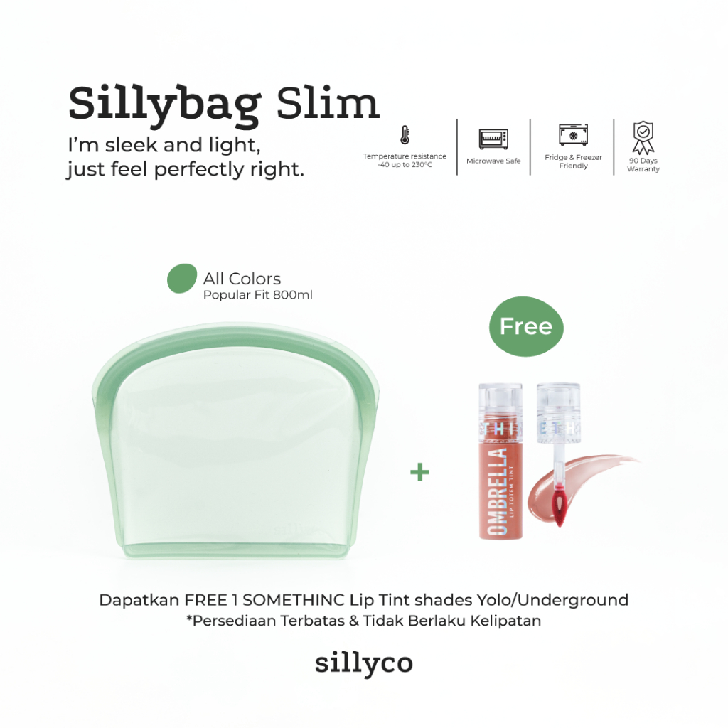 Jual Sillyco - Sillybag Slim Popular Fit - Reusable Silicone Pouch/Bag/Ziplock/Food Storage ...