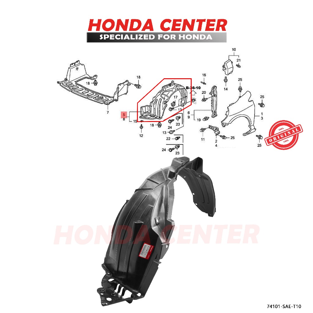 Jual Inner Linner Fender Spakbor Dalam Atas Ban Slebor Depan Kiri Kanan ...