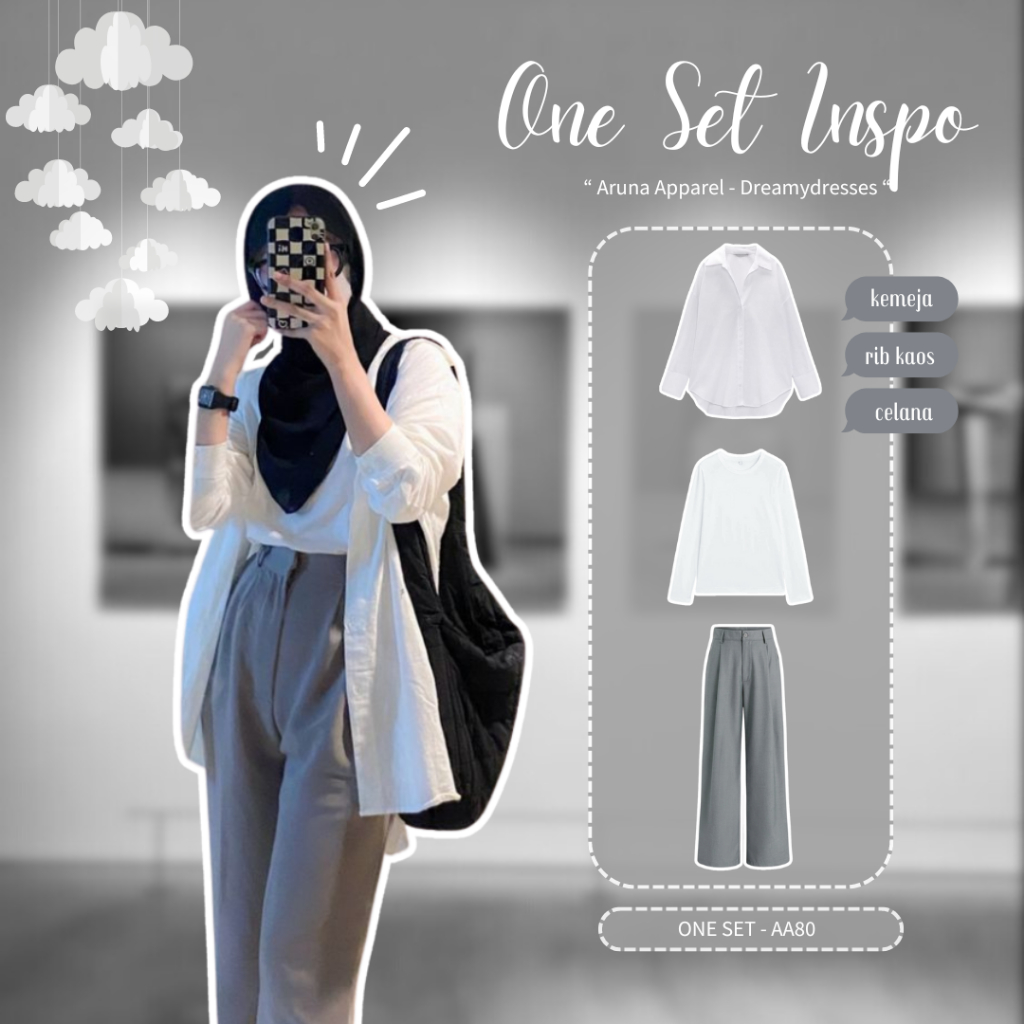 Jual One Set Inspo OOTD Hijab Girl One Set Wanita Kekinian OOTD Kampus Nongkrong Hangout Simple ...