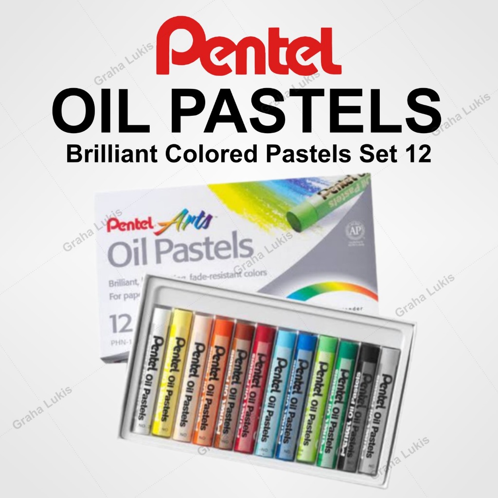 Jual Crayon Pentel Oil Pastels 12 warna - Krayon Oil Pastel | Shopee ...