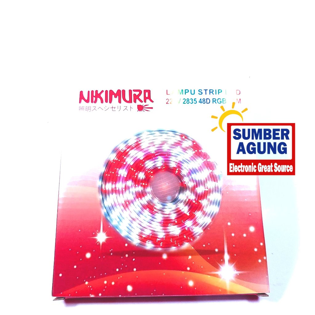 Jual Nikimura Lampu Strip LED Merah Putih 2835 48D 10M Hiasan Selang ...