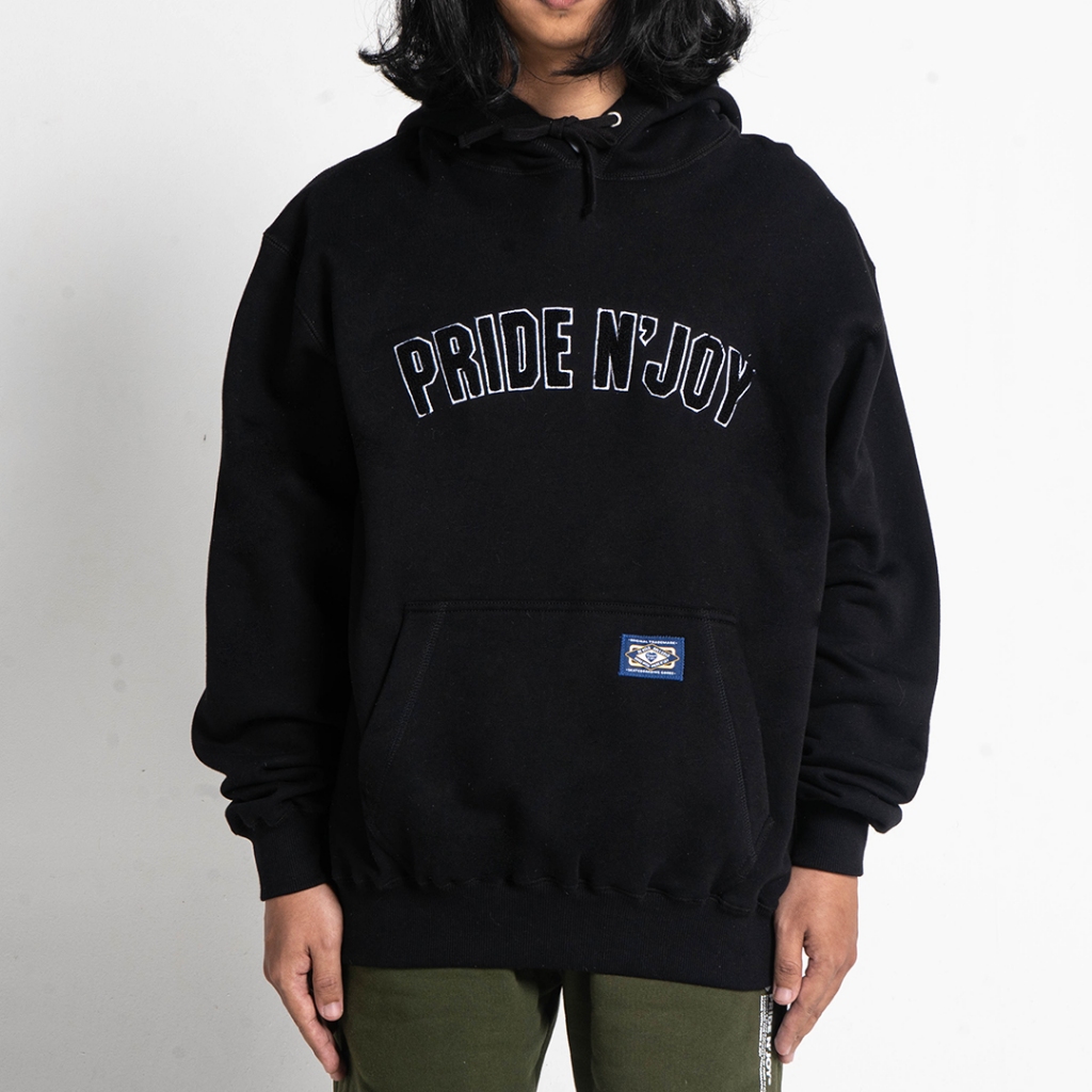 Jual Pride N Joy - Arc Logo Embroidery Hoodie Black 330 GSM | Shopee ...