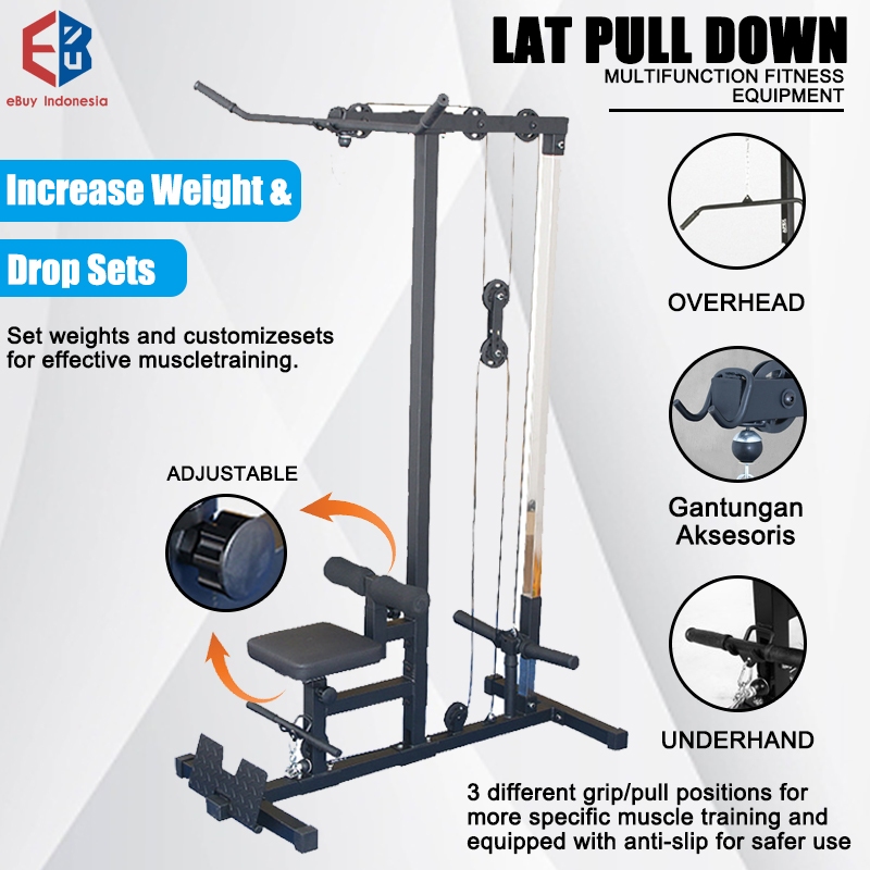 Jual Lat Pull Down Crossover Rowing Alat Fitness Multifungsi Alat ...