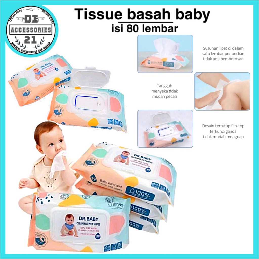 Jual TISU Basah Bayi 80 Lembar BPA FREE Wet Tissue Baby Wipes Non ...