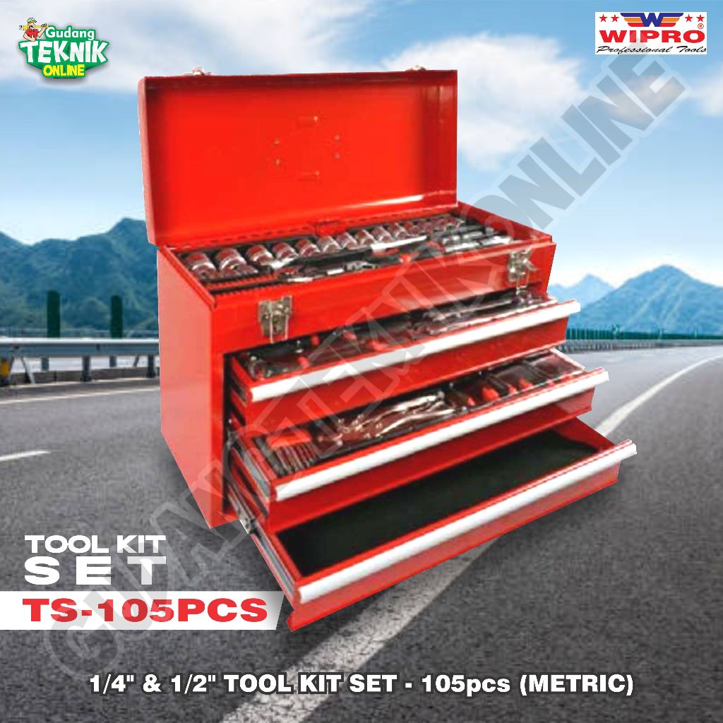 Jual Tool Set 105pcs WIPRO TS-105 / Alat Pertukangan Alat Bengkel Tool ...