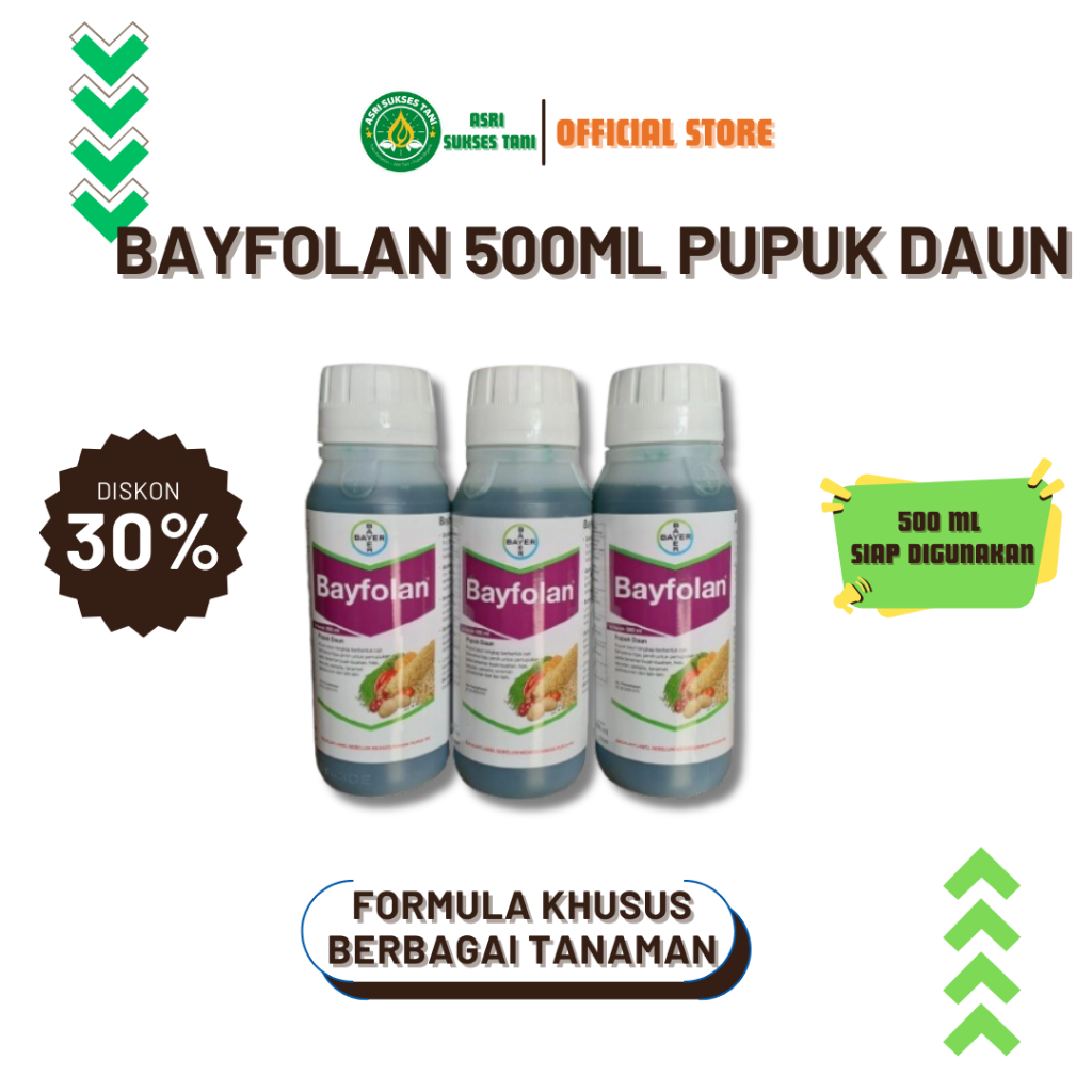 Jual Bayfolan 500ml Pupuk Daun Lengkap N11%, P2O5 8%, K2O 6 Untuk Semua ...