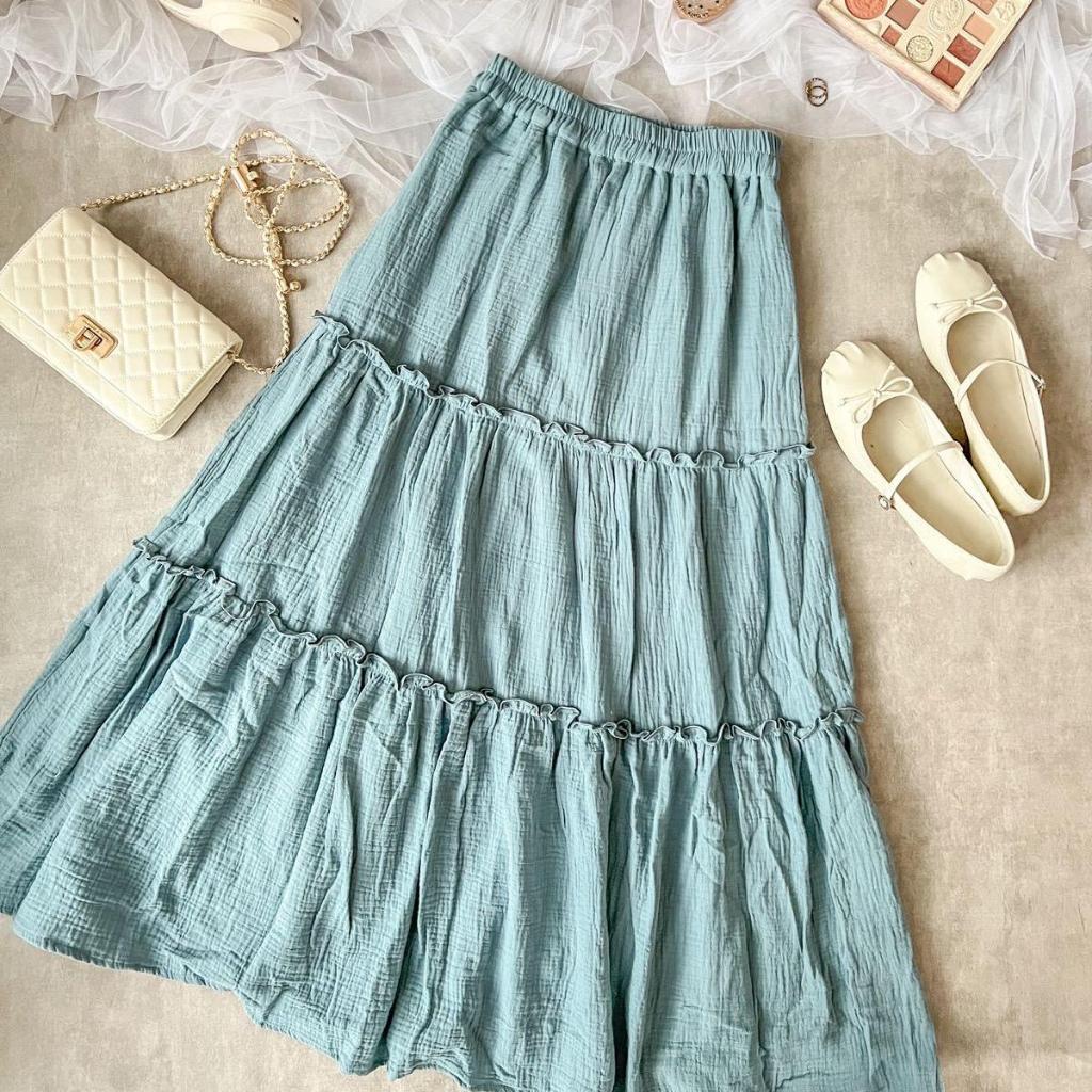 Jual Rumi Skirt By Kimka Hijab | Rok Ruffle Wanita | Rok Coquette ...