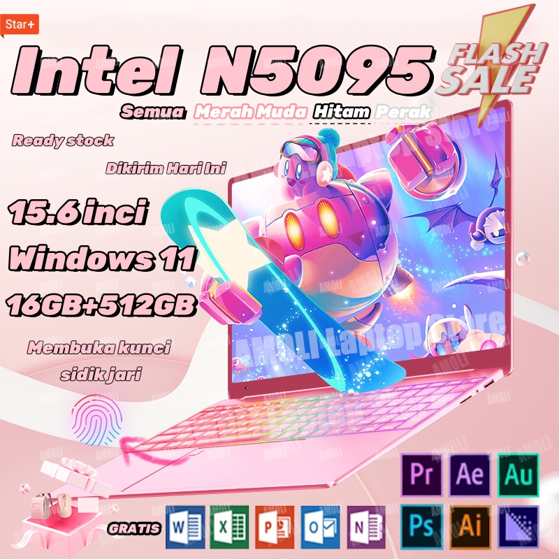 Jual AMOLI「100% Baru」Laptop RAM 16+512GB SSD Intel N5095 15.6'' HD ...