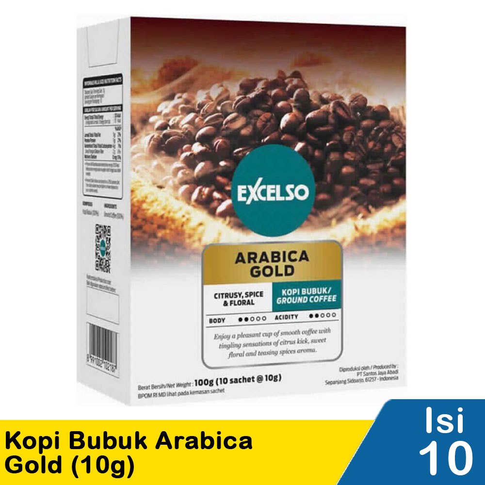 Jual excelso kopi bubuk arabica gold 10x10gr | Shopee Indonesia
