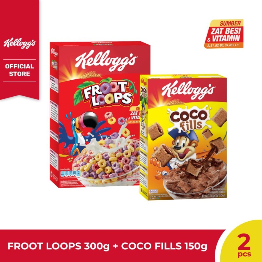 Jual [BUNDLE 2pcs] Kelloggs Froot Loops 300g + Kelloggs Coco Fills 150g ...