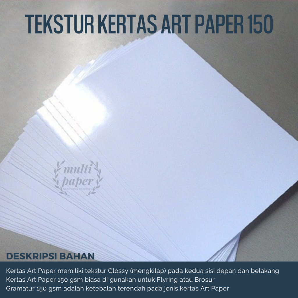 Jual Kertas Art Paper A4 150 gsm isi 50 lembar / Kertas Art Paper 150 ...