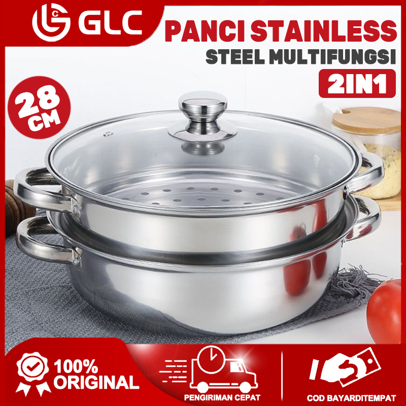Jual Panci Kukus 2 Susun Stainless / Panci Siomay 4 Kuping / Dandang ...