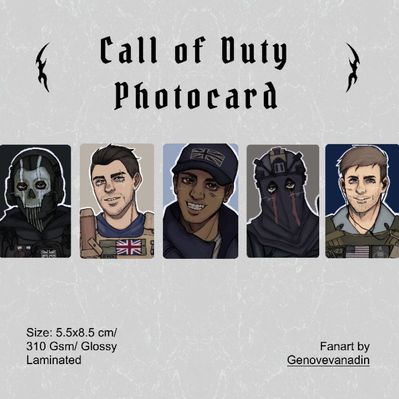 Jual Call of Duty Photocard ghost soap gaz konig graves by ...