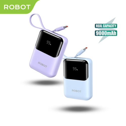Jual ROBOT MINI POWERBANK 9000MAH RT16 LED DISPLAY DENGAN 2 KABEL ...