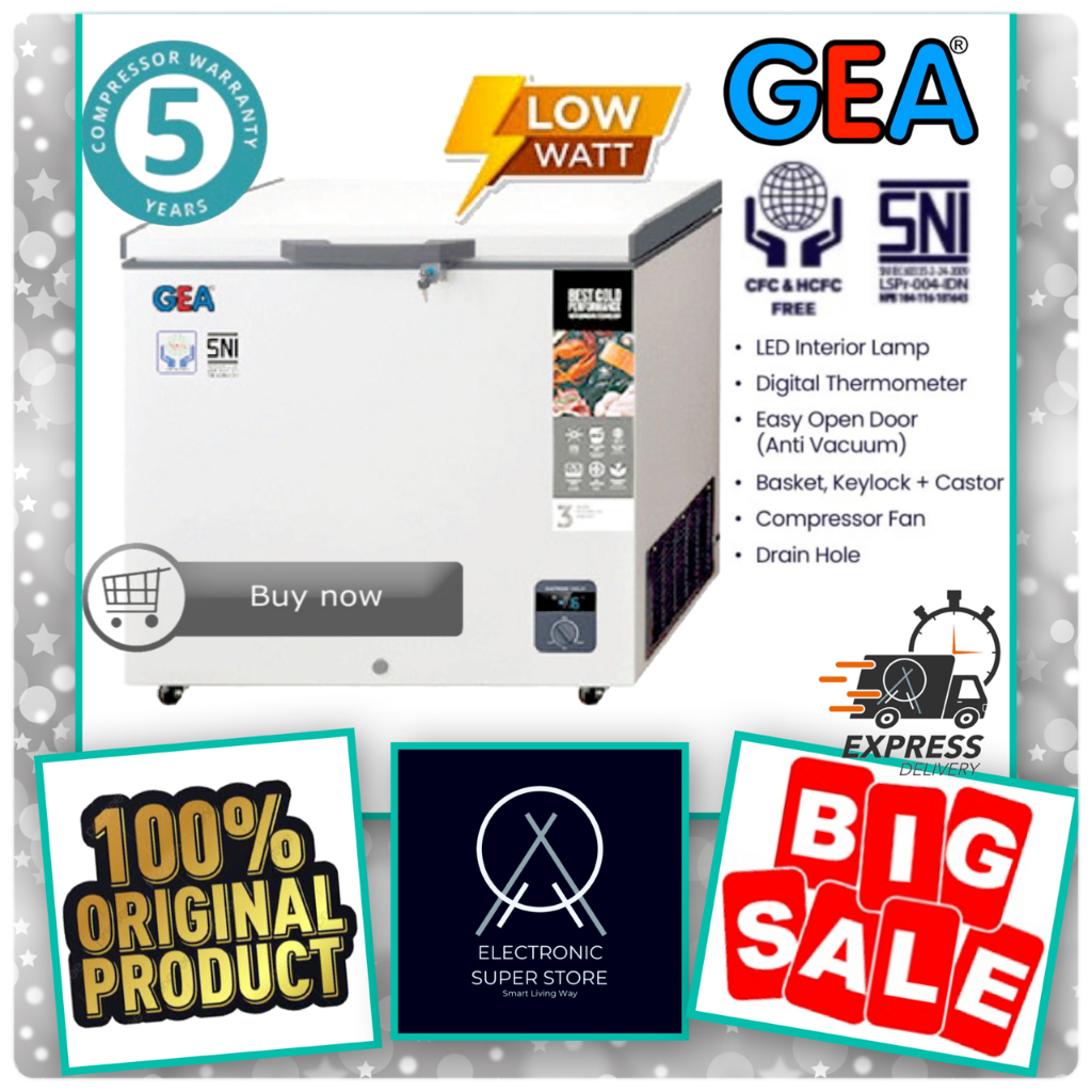 Jual CHEST FREEZER GEA AB208R AB-208R AB 208R SUPER LOW WATT FAST ...