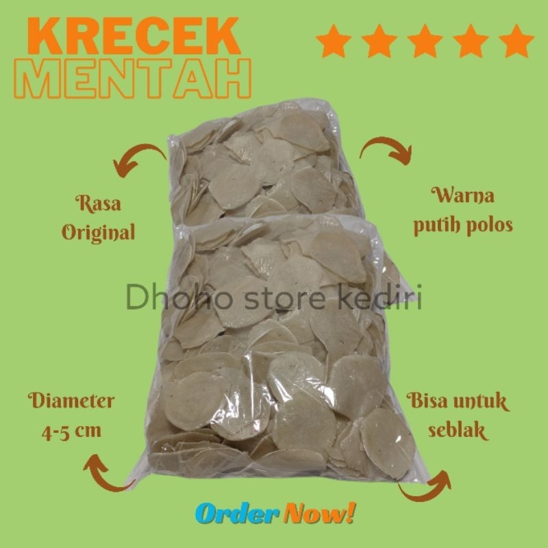 Jual 1KG Krecek mentah bahan seblak Camilan krupuk upil KRUPUK melarat ...