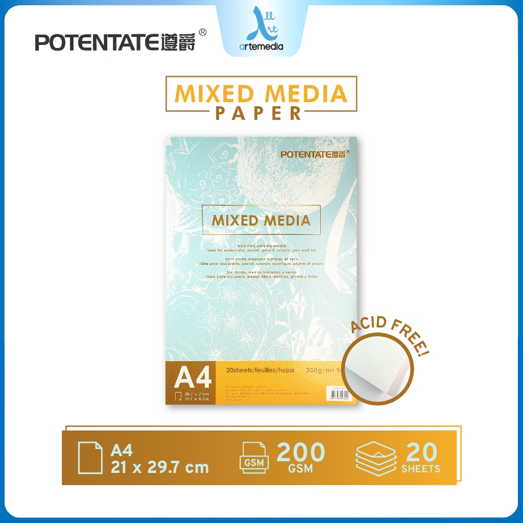 Jual Potentate Mixed Media Paper A4 Sketch Pad | Shopee Indonesia