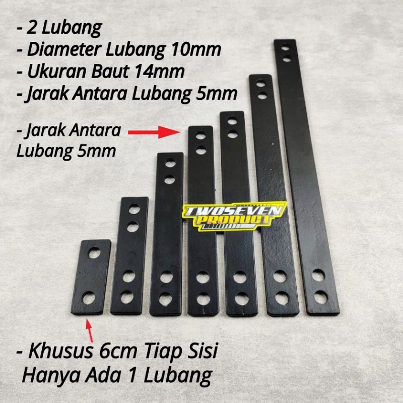 Jual Breket Knalpot Plat Besi Tebal Lubang 10mm Lurus Universal Motor ...