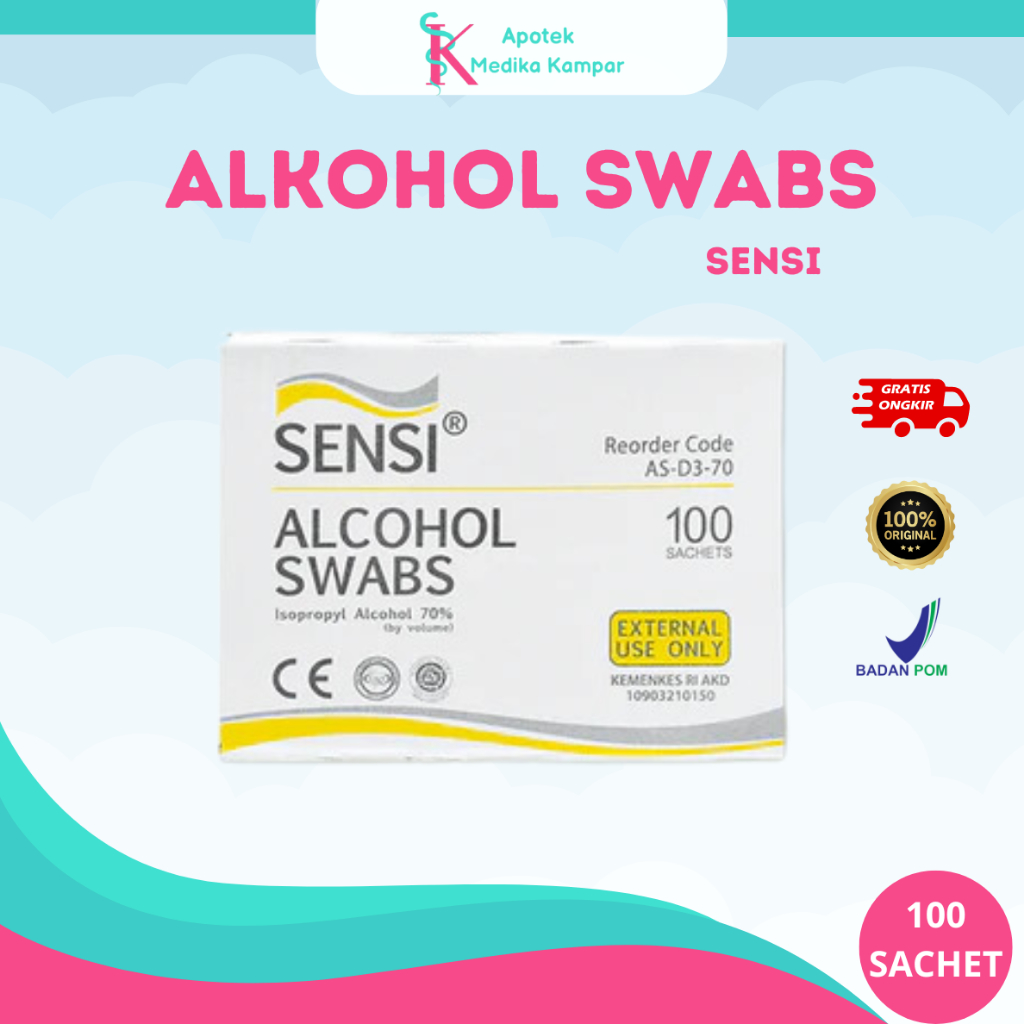 Jual Alkohol Swab Sensi isi 100pcs / Alcohol Swabs Tisu Kertas Tissue ...