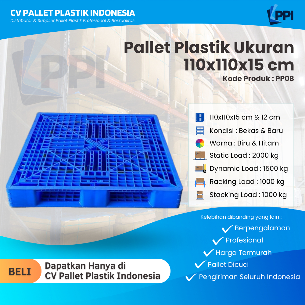 Jual Pallet Plastik Bekas/Baru Ukuran 110x110x15 cm – PP08 / Pallet ...