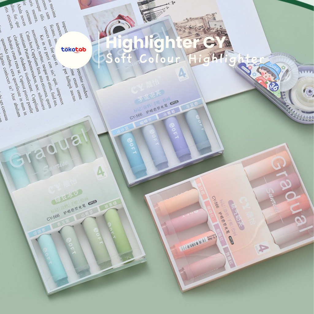 Jual Higlighter CY Gradual Fancy Highlight Warna Pastel Highlighter Set ...