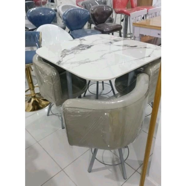 Jual Meja Makan Cafe Import Top Granit + 4 Kursi | Shopee Indonesia
