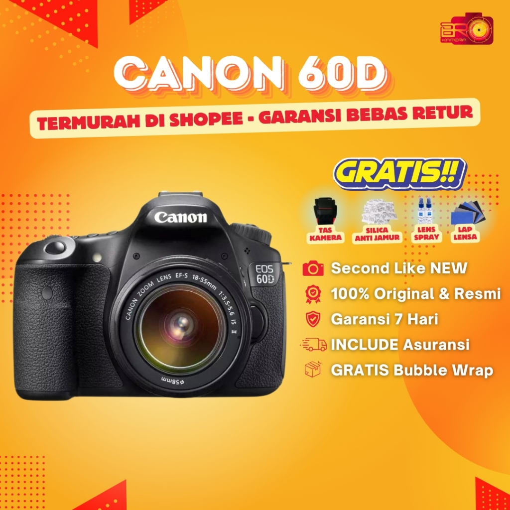 Jual Canon EOS 60D Semi Pro Camera Full Aksesoris Fullset | Shopee ...
