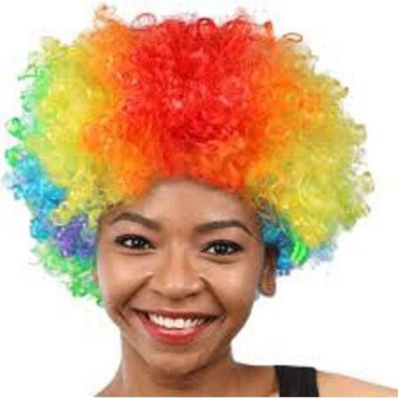 Jual ( Terlaris ) Rambut Palsu keribo warna warni/ Wig Kribo keriting ...