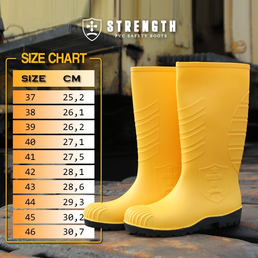 Jual Sepatu Boot Strength Ujung Besi PVC UJUNG BESI STEEL TOE STRENGTH ...