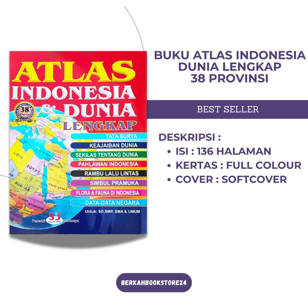 Jual Buku Atlas Edisi Terbaru\Atlas Terbaru/Atlas 38 Provinsi Ukuran ...