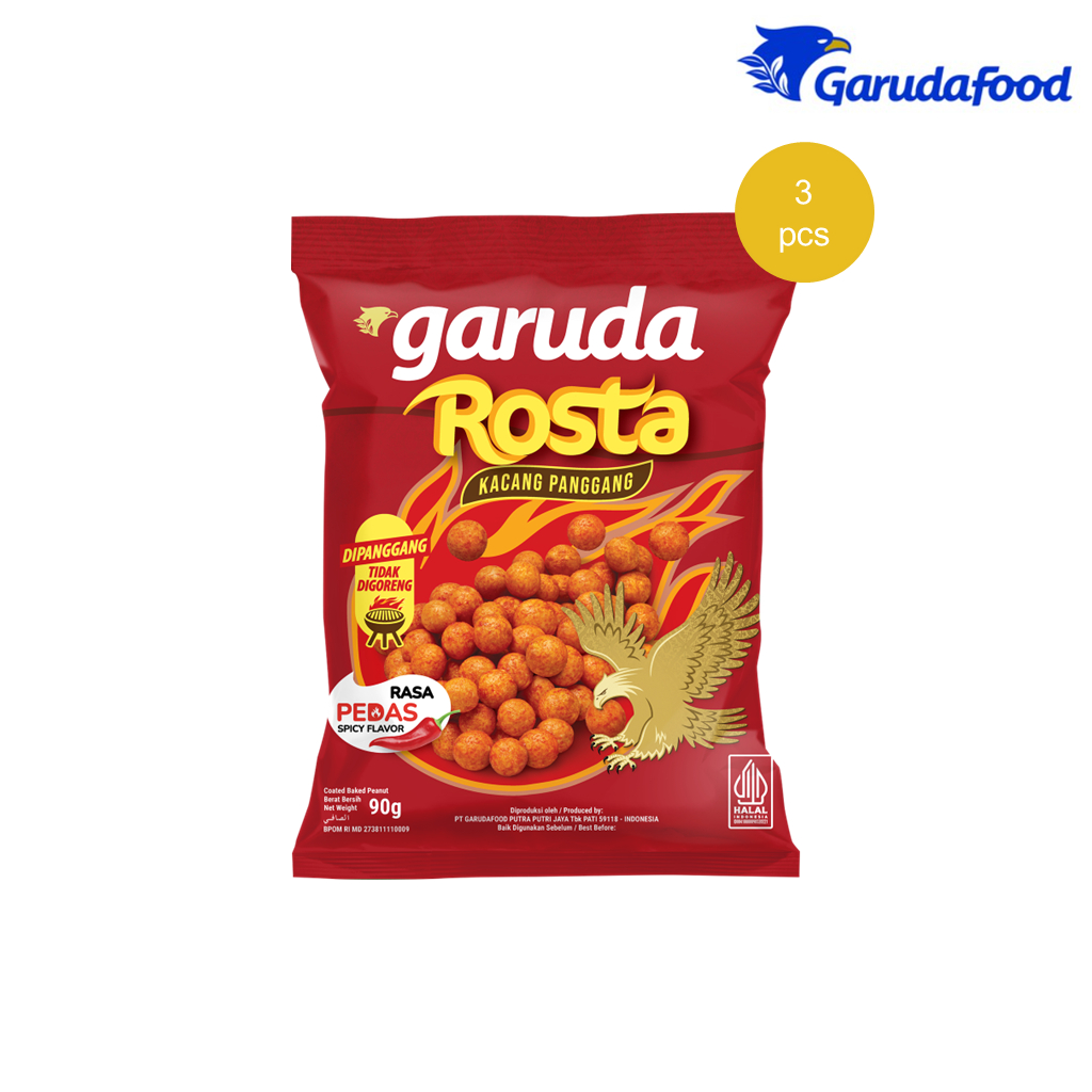 Jual Garuda Rosta Kacang Oven Rasa Pedas 95gr x3 | Shopee Indonesia