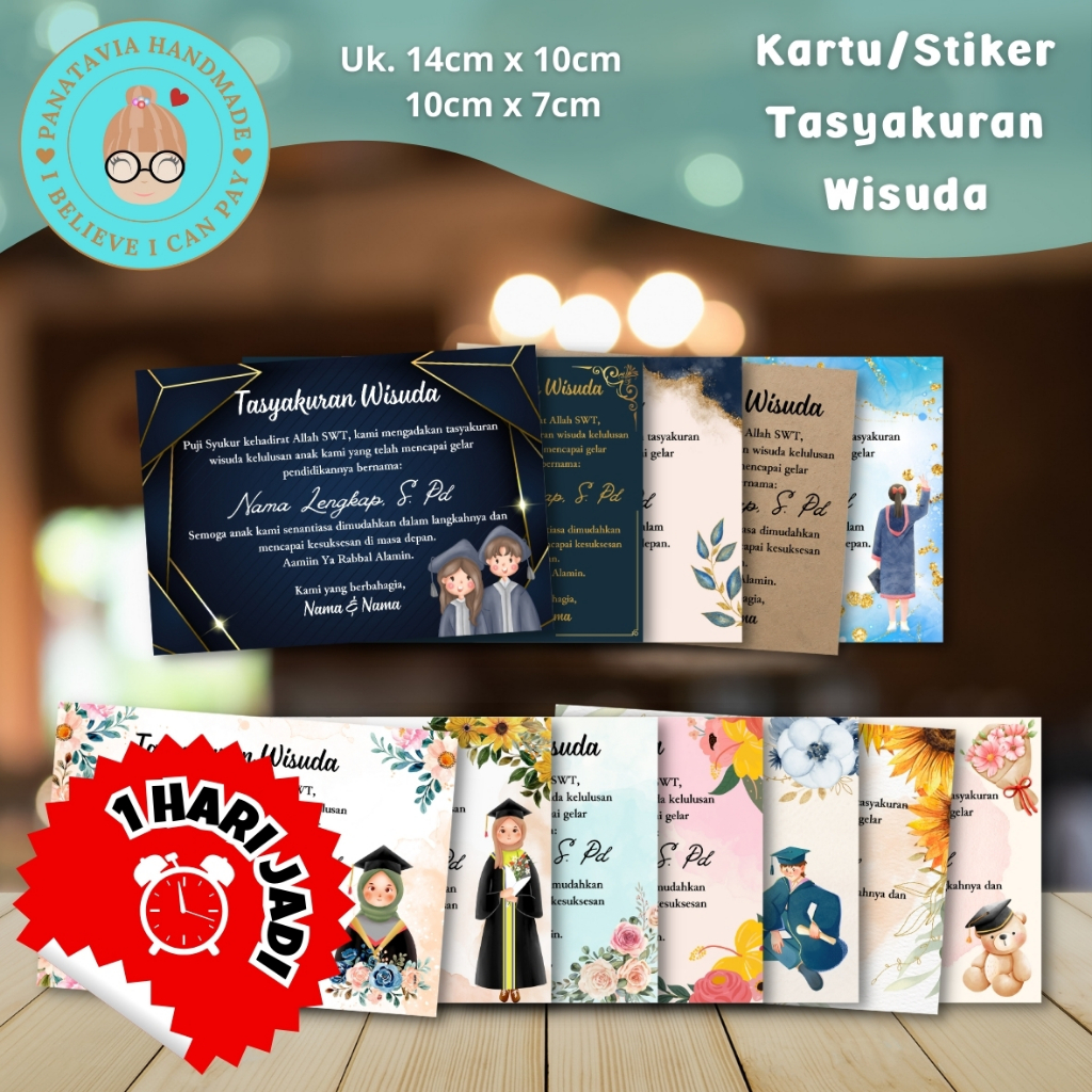 Jual Kartu Ucapan Wisuda / Kelulusan & Stiker Ucapan Tasyakuran Wisuda ...