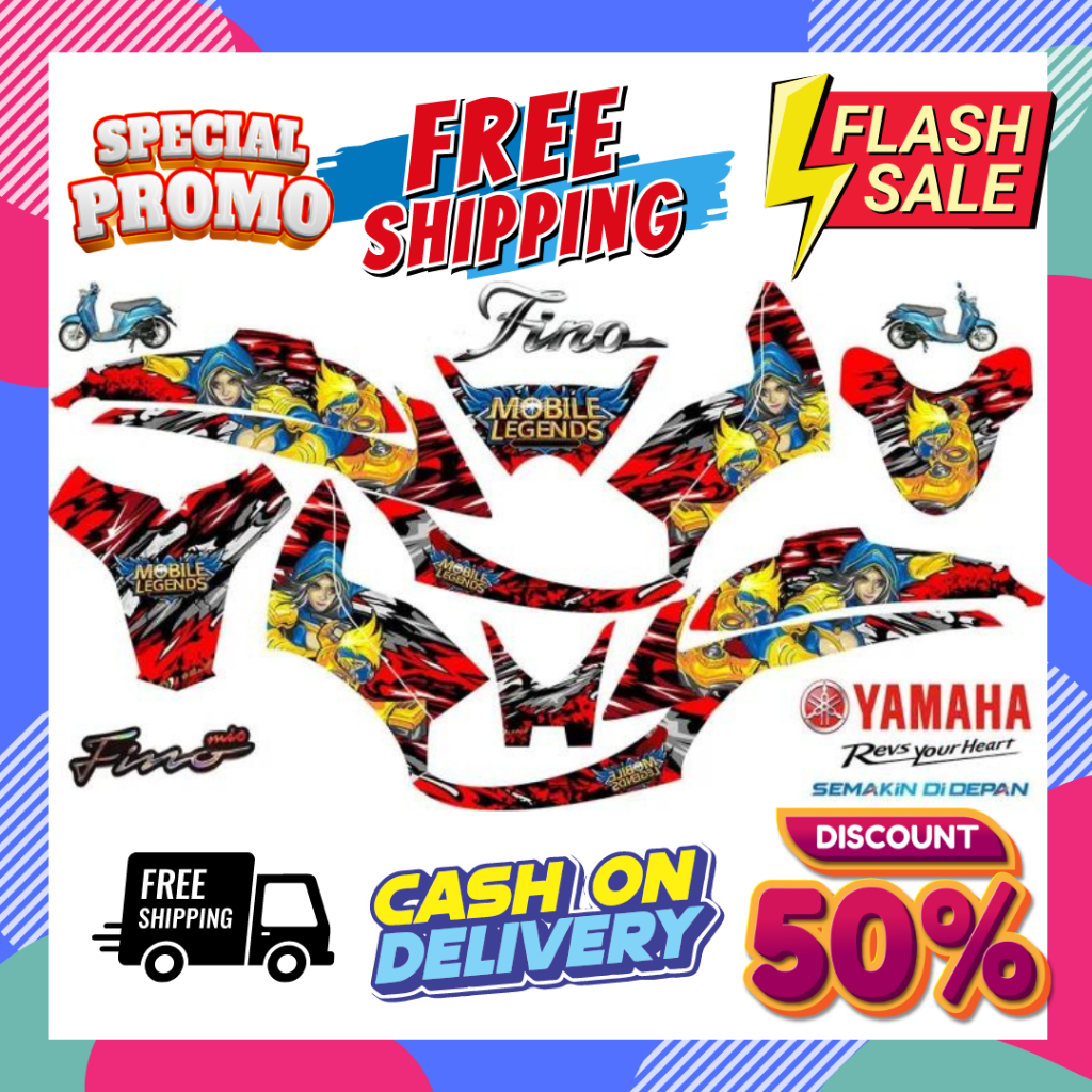 Jual Decal Stiker Motor Fino Full Body Yamaha Variasi Mobile Legends ...