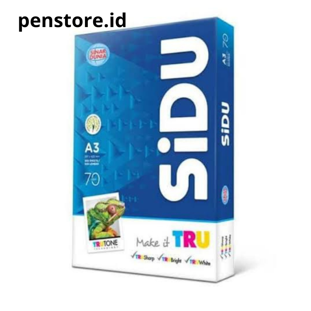 Jual Kertas HVS SIDU A3 70 Gram Putih (500 Lembar) - Kertas HVS Print Fotocopy Putih Tebal ...