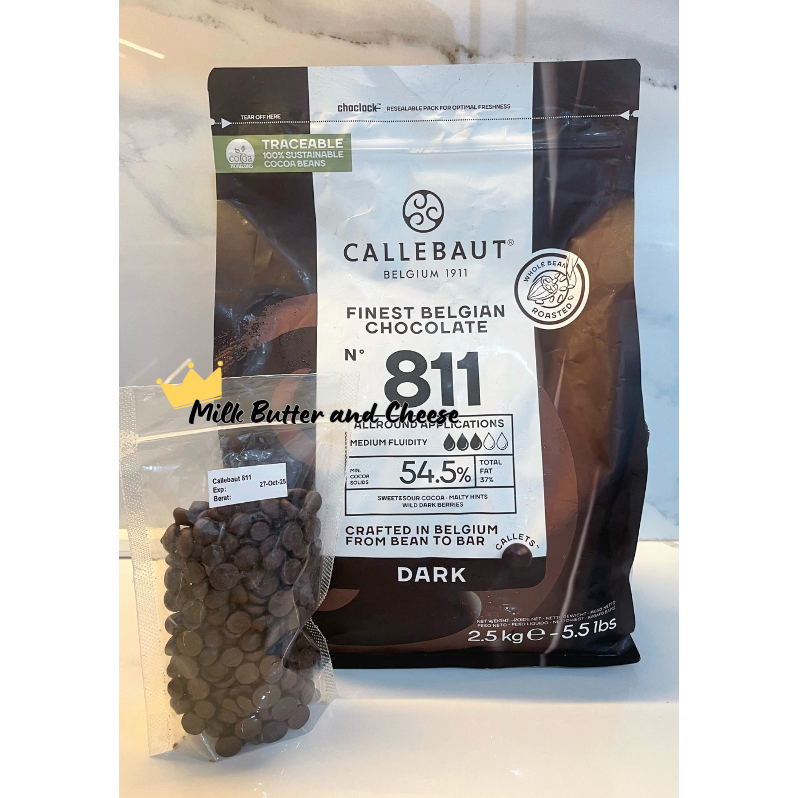 Jual Callebaut 811 100/250 gr Dark Chocolate 54.5% Callets for Baking ...