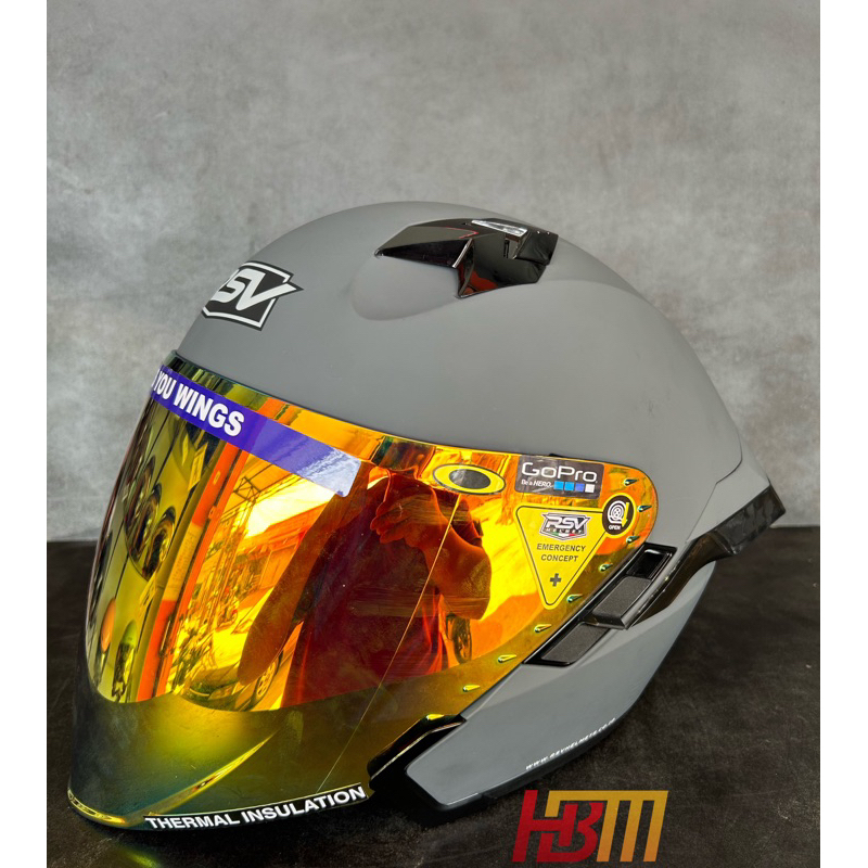 Jual Paket Ganteng Helm Half Face RSV Original CHORCOL DOFF DOUBLE ...
